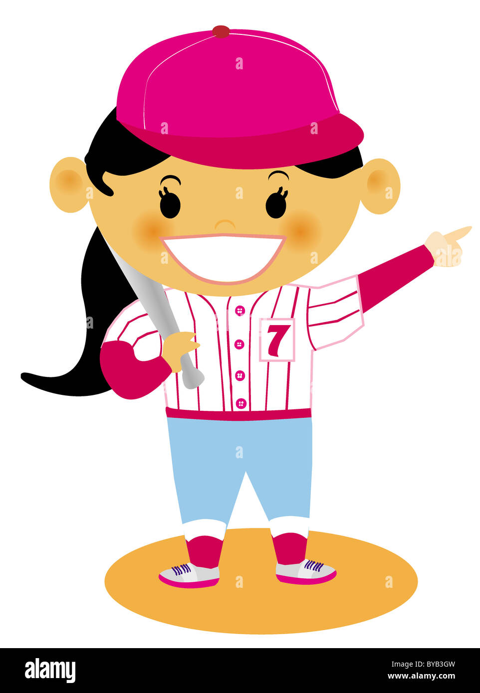 A young girl dressed in her baseball uniform Stock Photo - Alamy