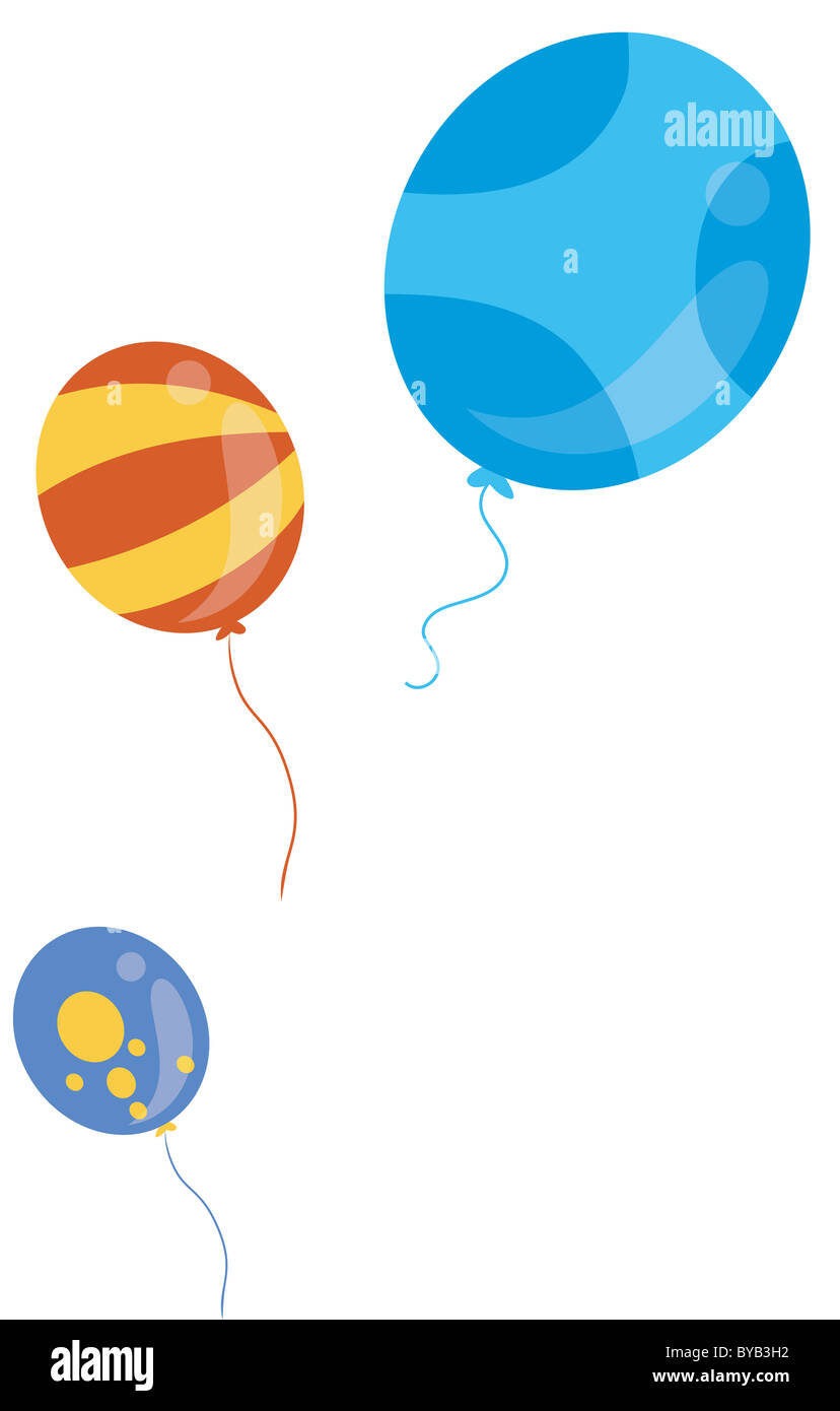 Three colorful balloons Stock Photo - Alamy