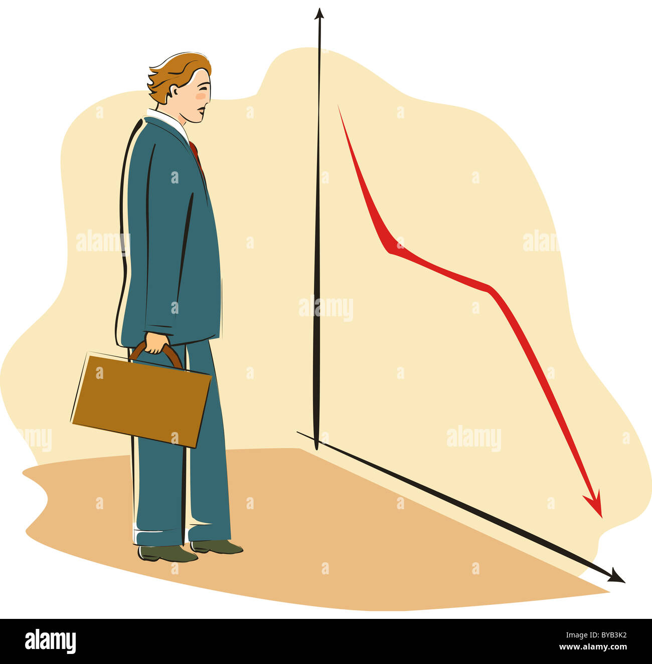 A businessman looking at a graph Stock Photo - Alamy