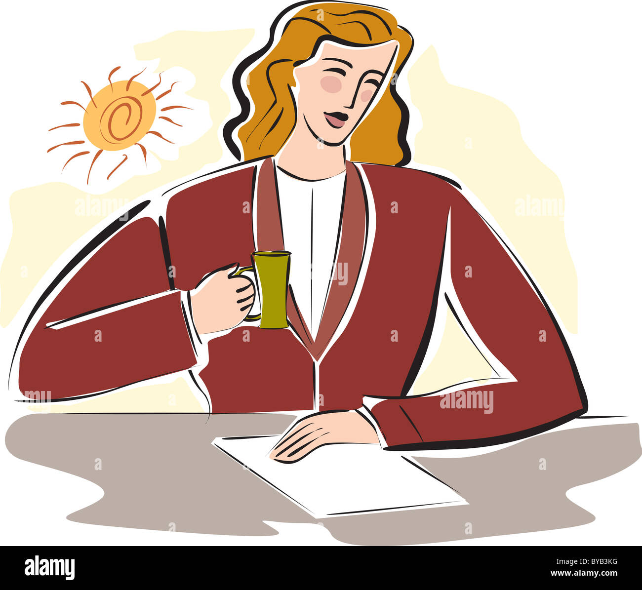 A business woman looking over documents Stock Photo - Alamy