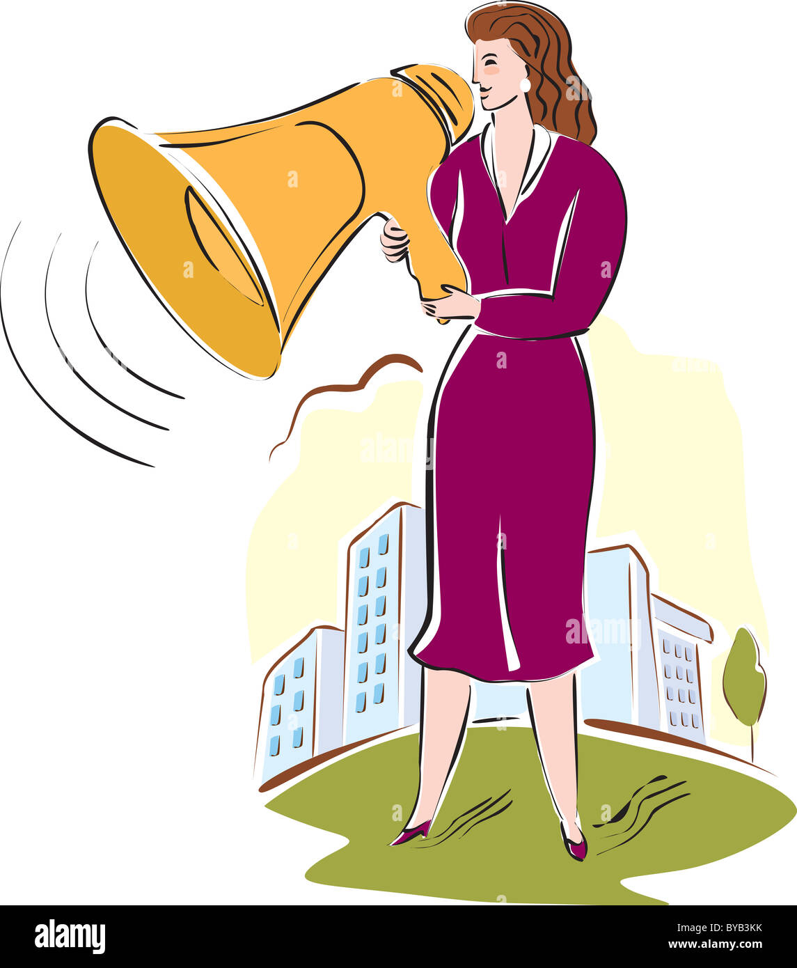 Woman talking through a megaphone hi-res stock photography and images ...