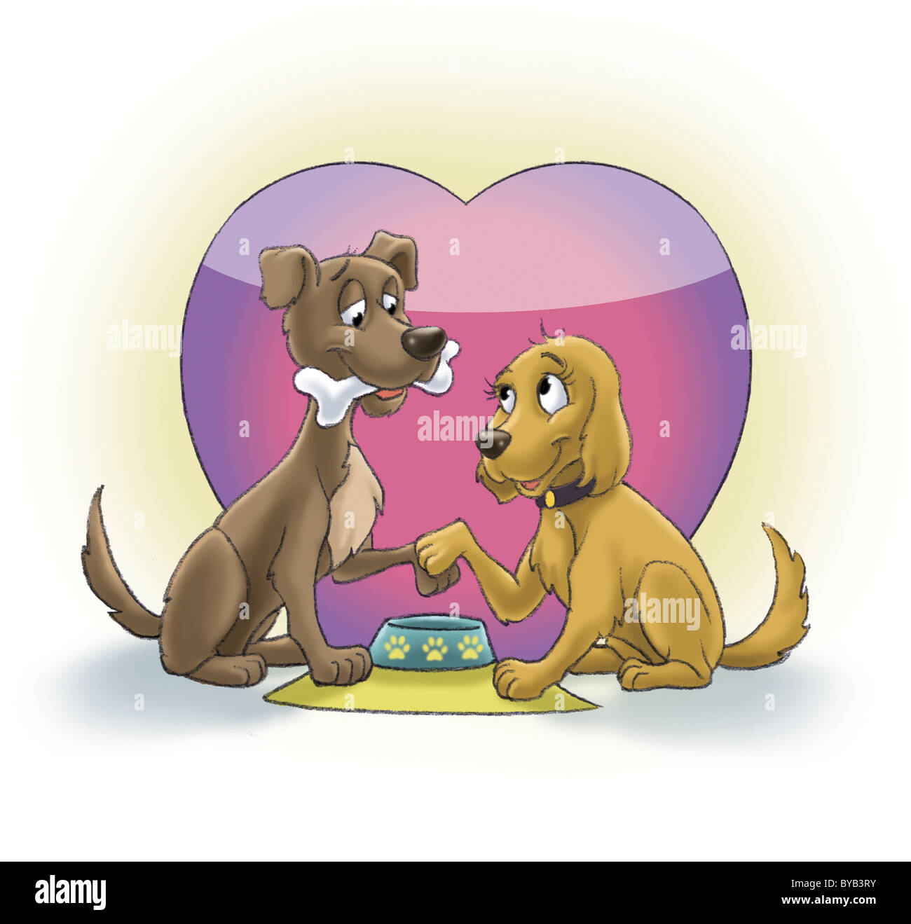 Two dogs holding paws hi-res stock photography and images - Alamy