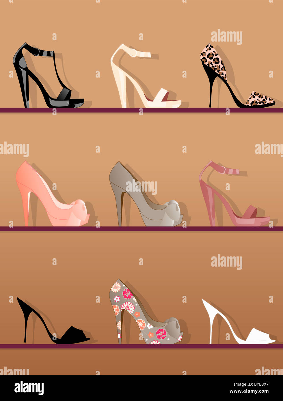 High heel shoe illustration hi-res stock photography and images - Alamy