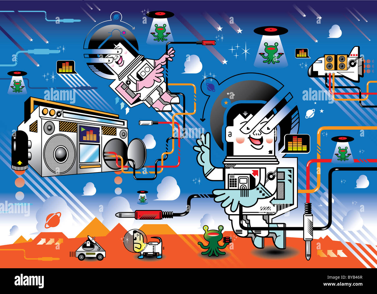 Astronauts Floating In Space High Resolution Stock Photography and ...