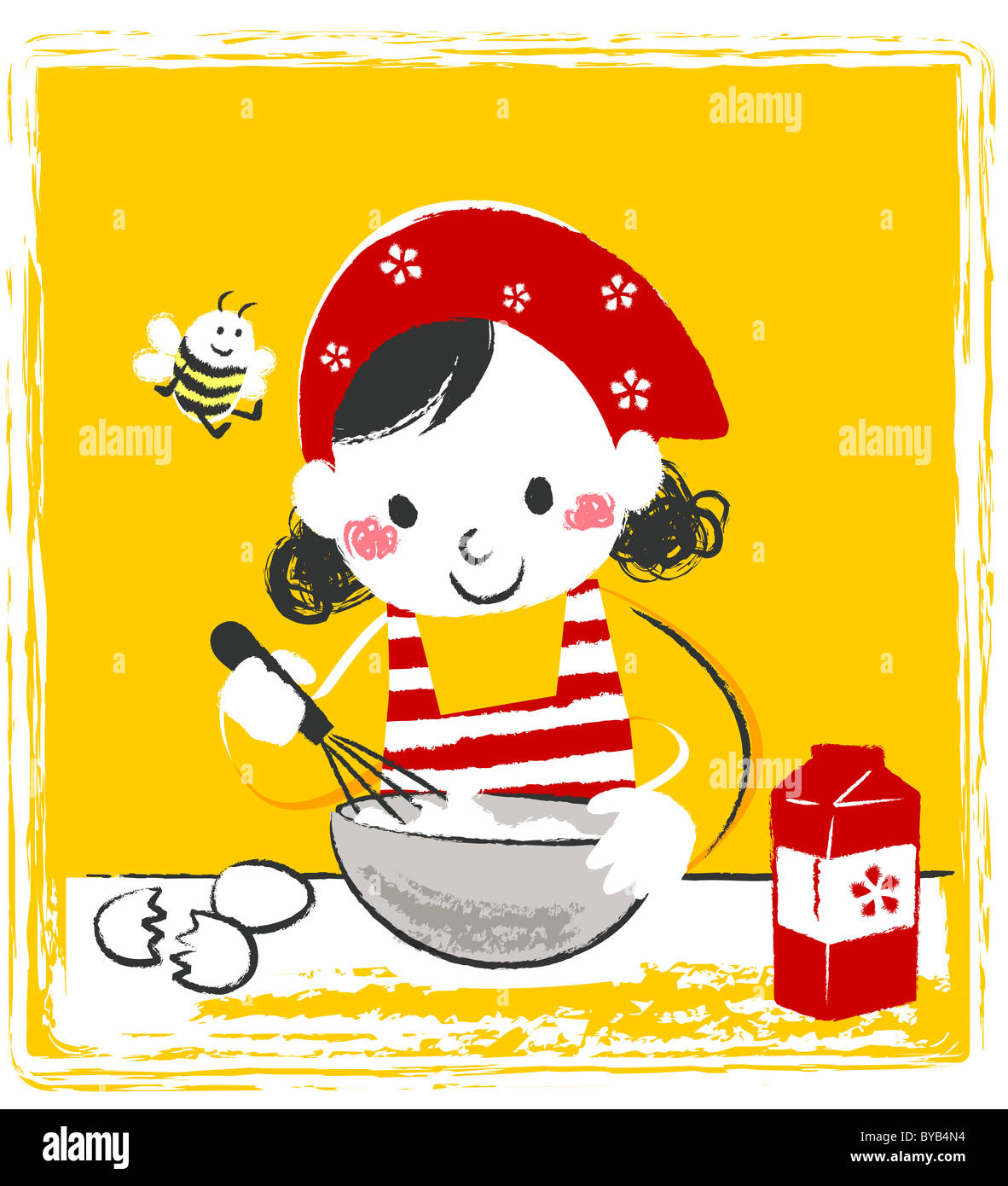 Mixing bowl ingredients illustration hi-res stock photography and ...