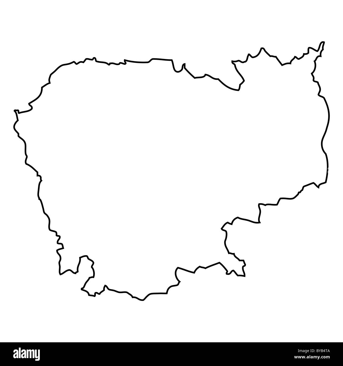 Outline, map of Cambodia Stock Photo - Alamy