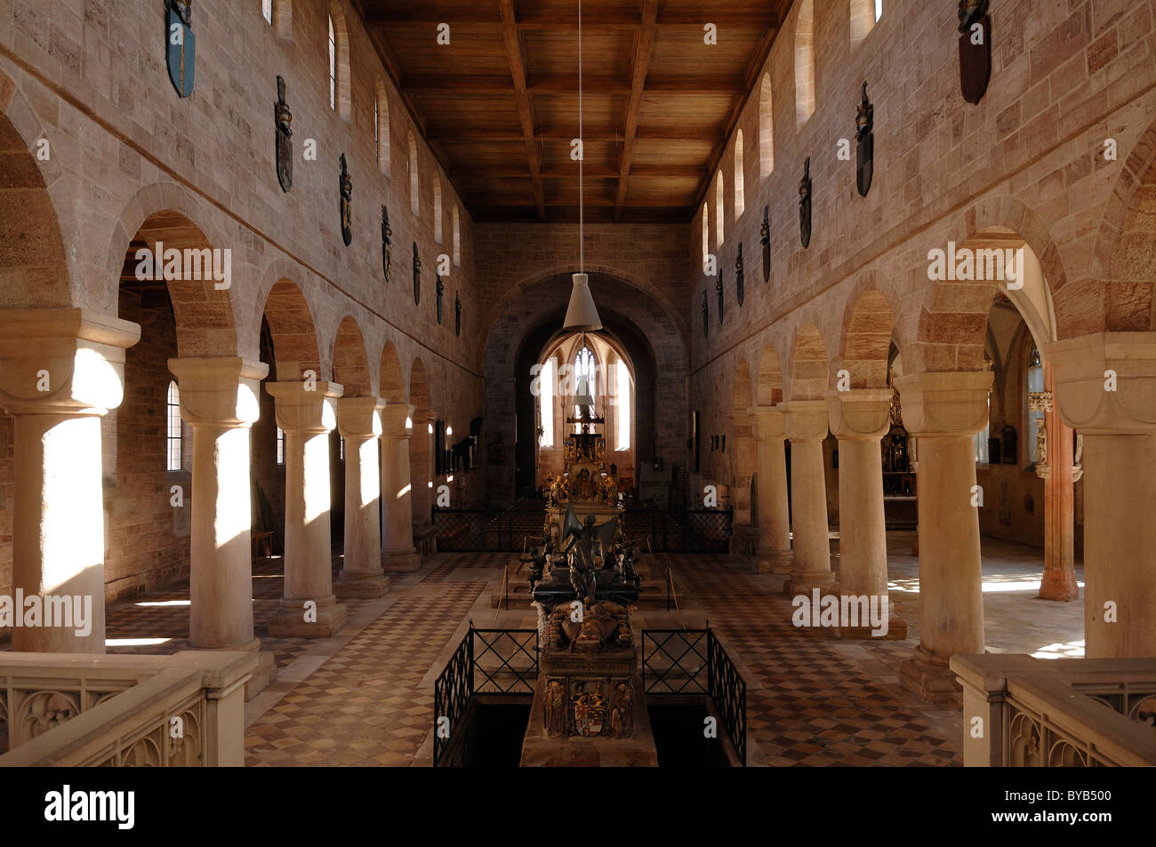 Romanesque nave with the three Hohenzollern tombs and the Gothic aisle ...