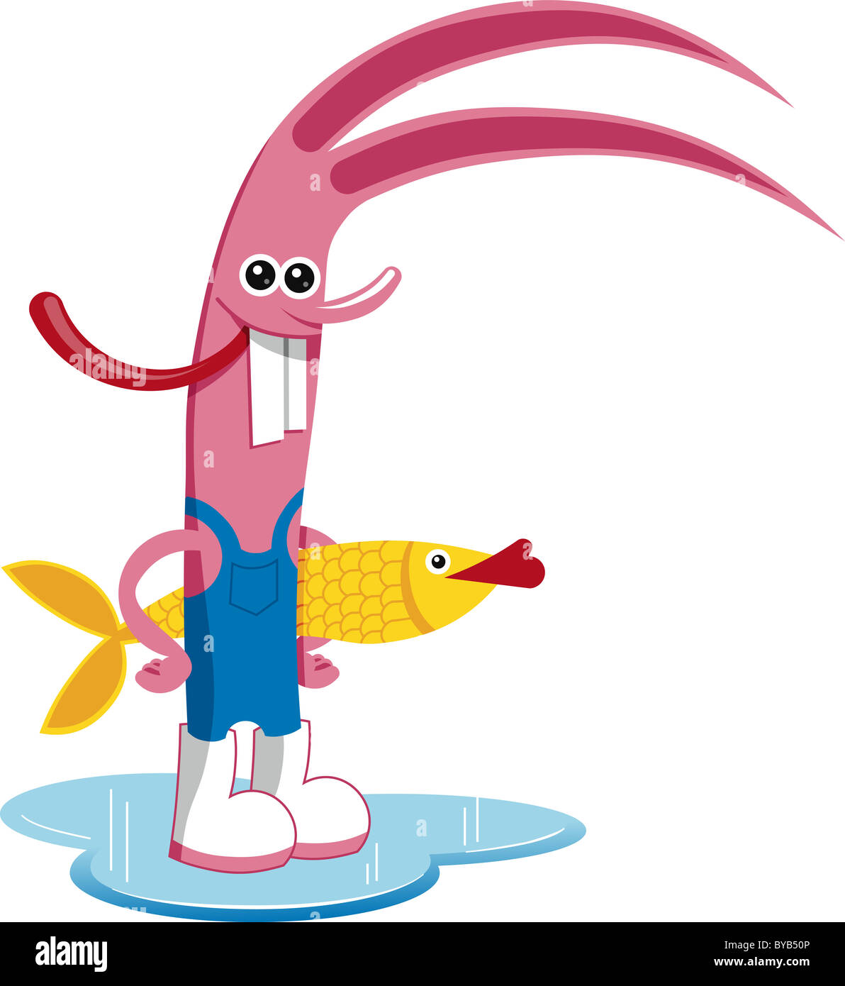 A rabbit carrying a fish Stock Photo - Alamy