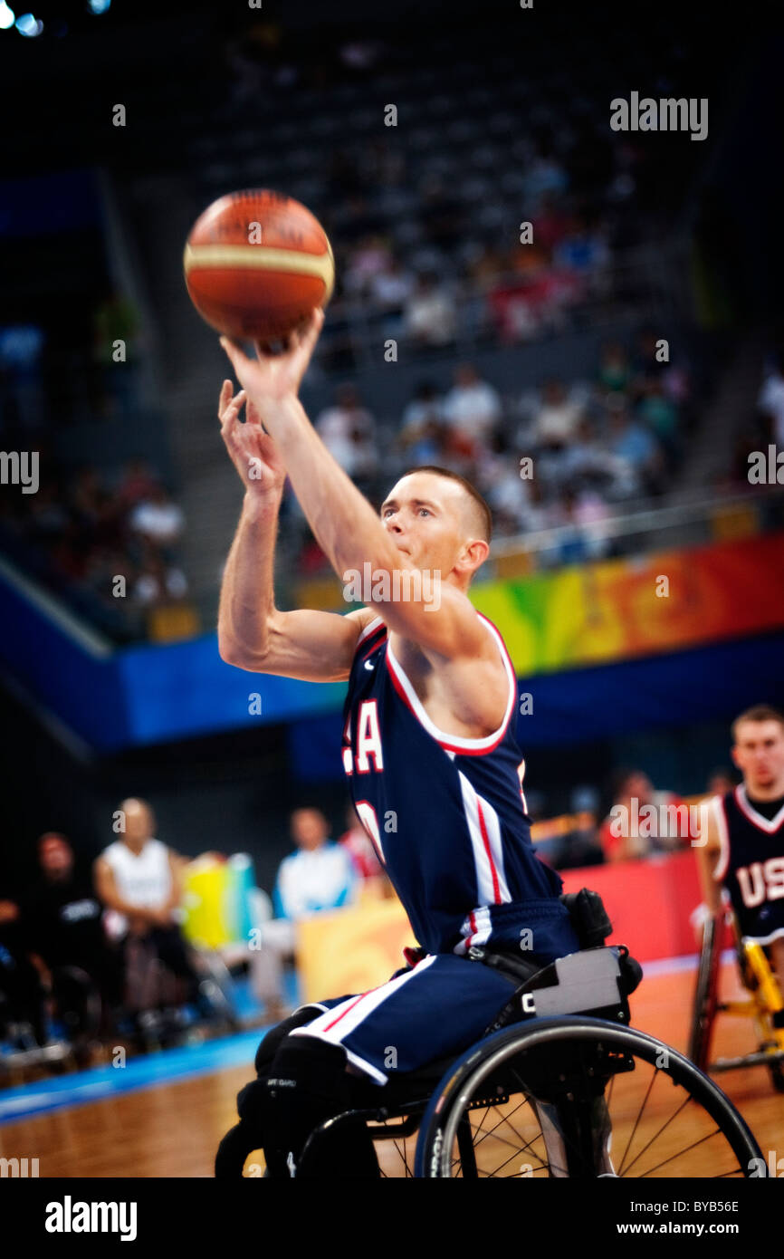 Jeff Glasbrenner USA lines up penalty shot in semi-final wheelchair ...