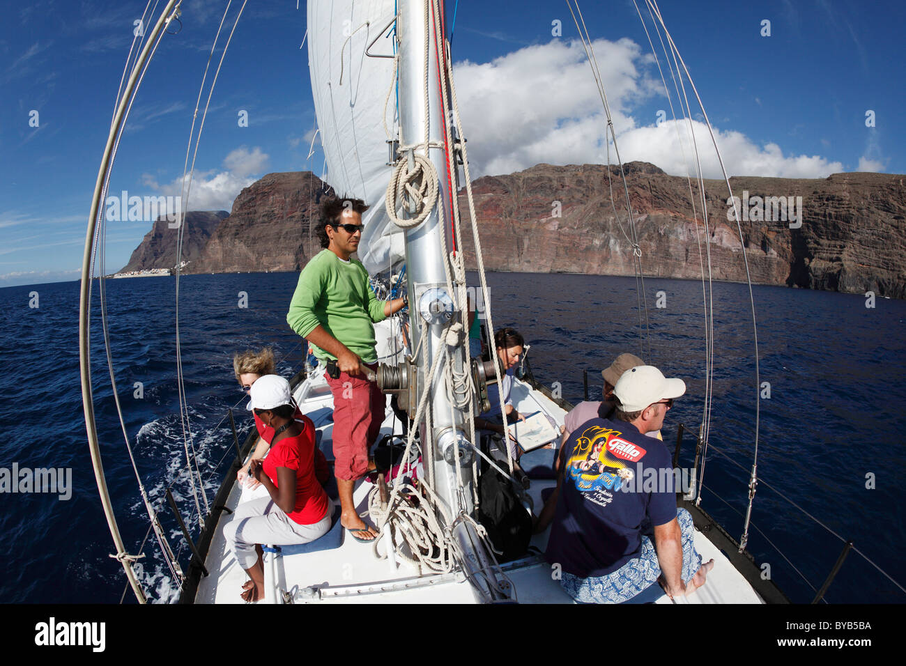 Whale watching on the sailing ship Triana, La Gomera, Canary Islands ...