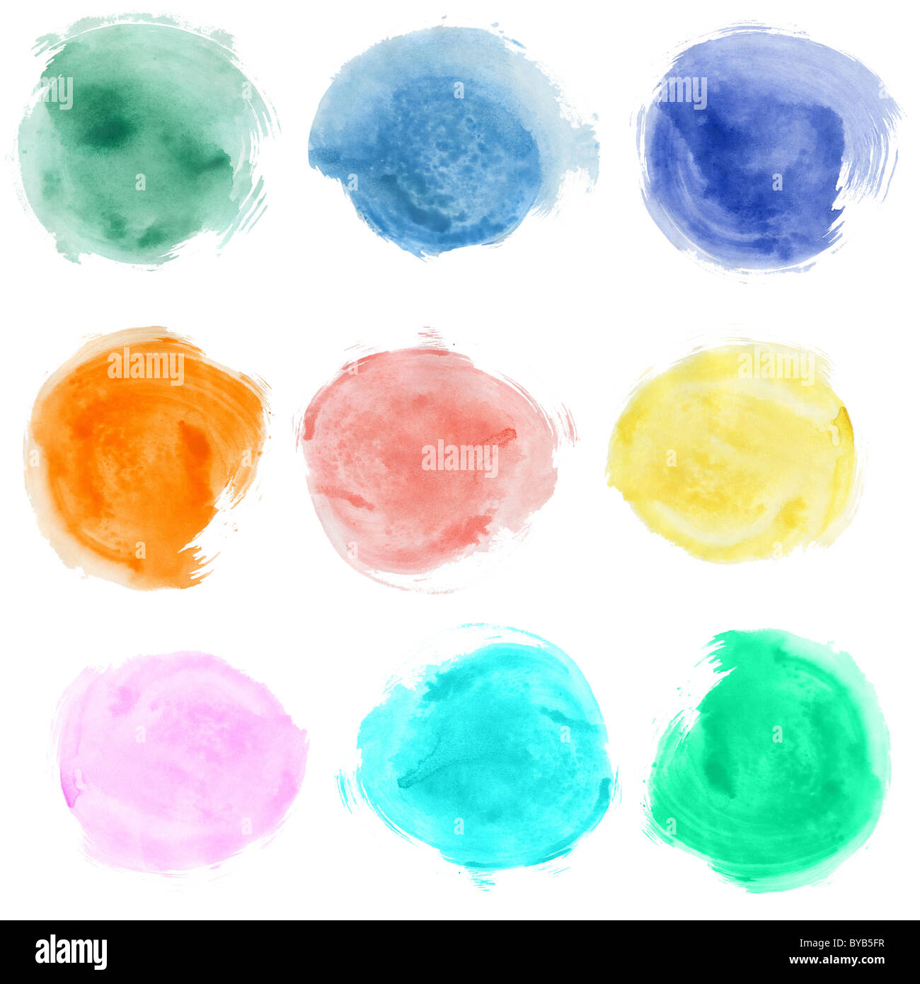 Set of watercolor blobs, isolated on white background Stock Photo - Alamy