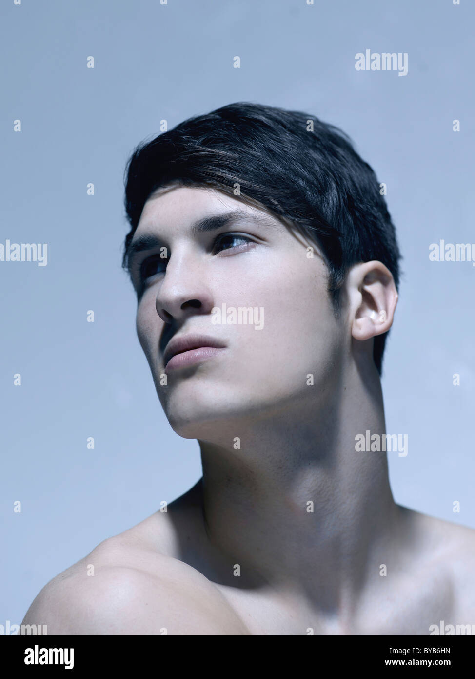 Portrait of a young man, cool tone Stock Photo - Alamy