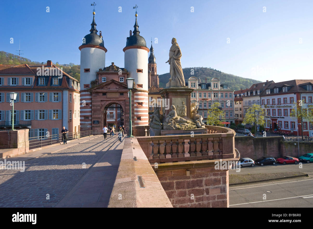 Old Bridge and Old Bridge Gate, Karl-Theodor Bridge, Heidelberg, Neckar ...