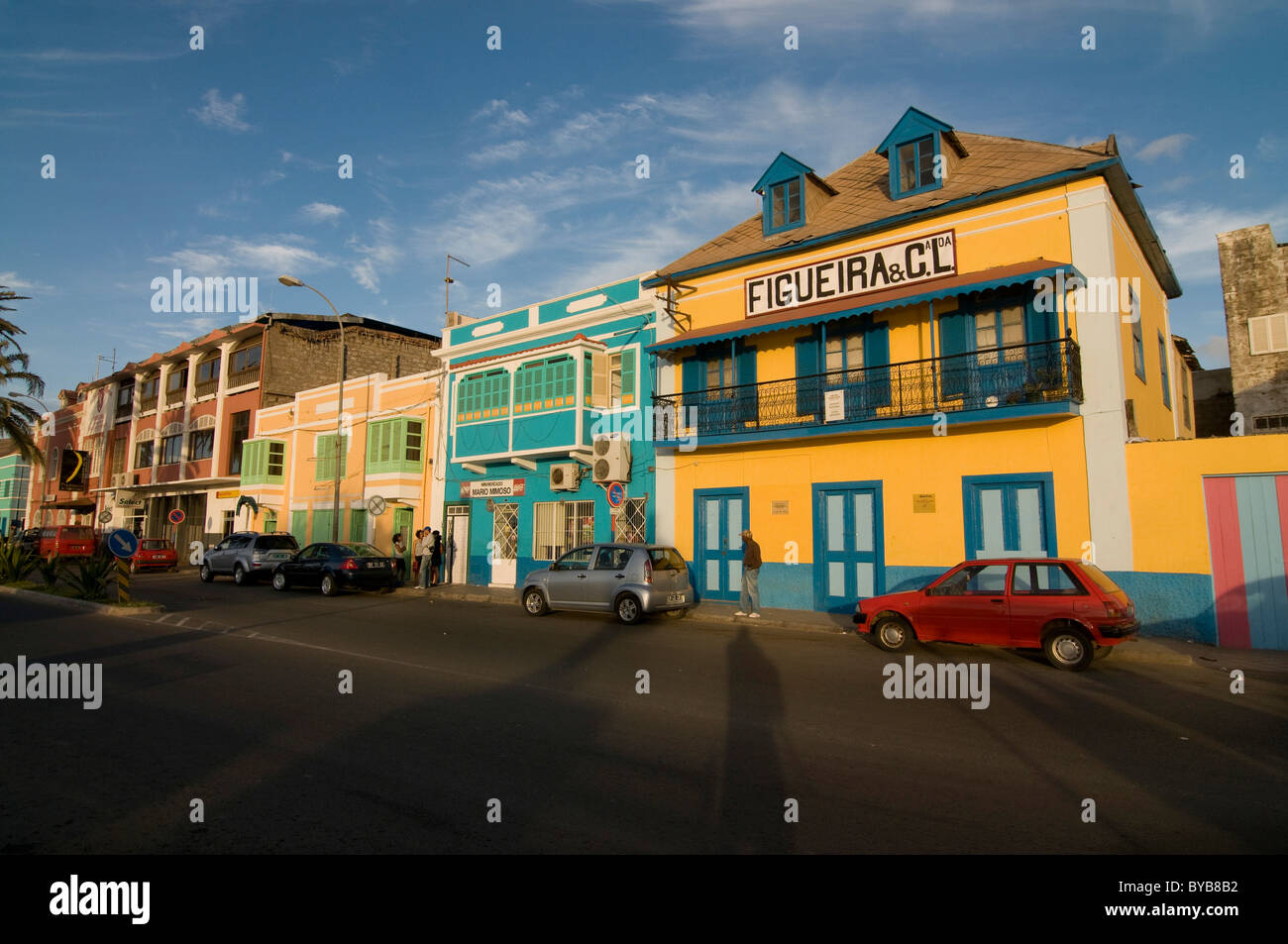 Colourful buildings in San Vincente, Mindelo, Cabo Verde, Cape Verde ...