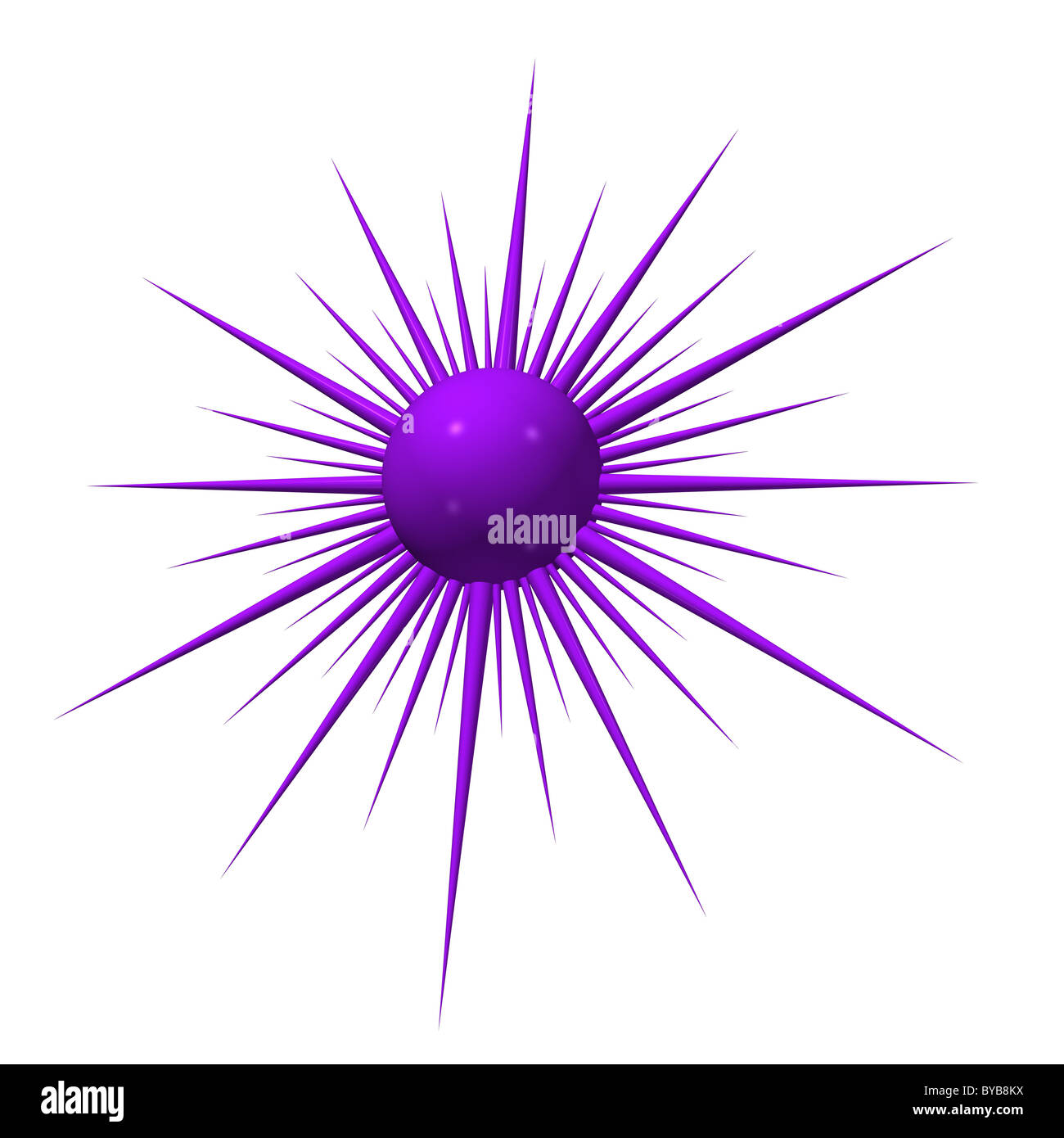 Violet star on a white background, it is isolated, 3d Stock Photo - Alamy