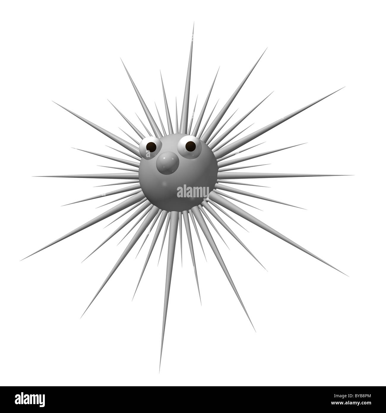 Gray star with eyes on a white background, it is isolated, 3d Stock ...