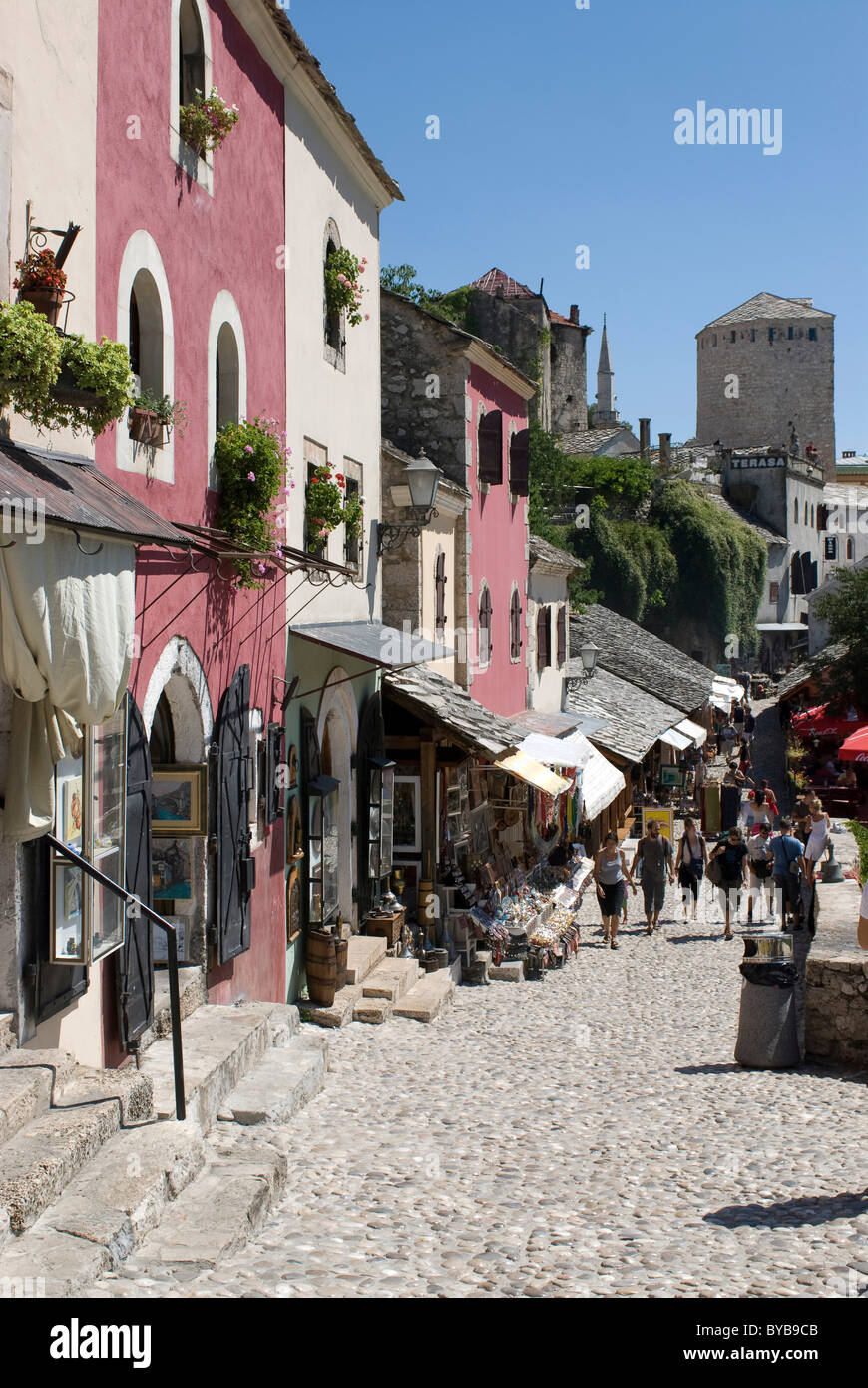 Pedestrian street in the city of Mostar, Bosnia, Europe Stock Photo - Alamy