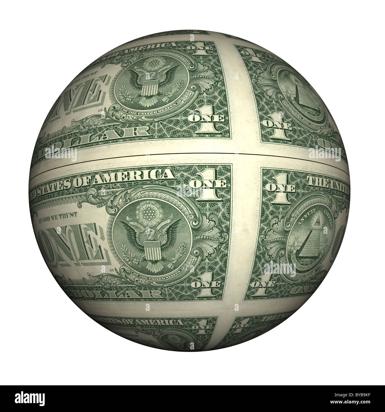 Dollar sphere on a white background Stock Photo - Alamy