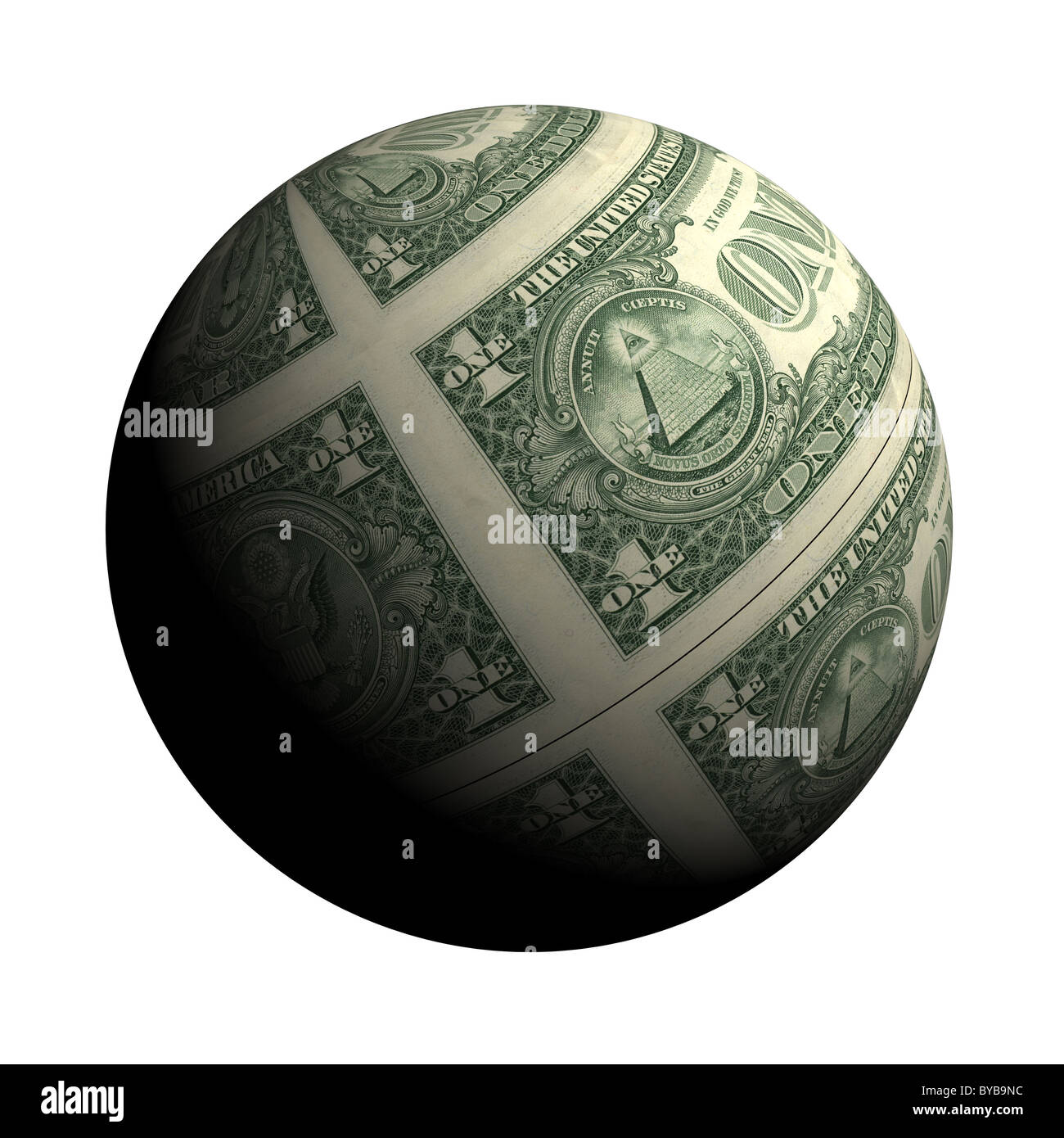 Dollar sphere on a white background Stock Photo - Alamy