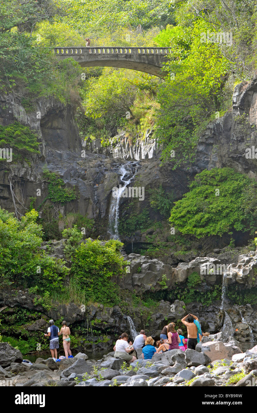 Oheo Pools Gulch Hana Highway Mount Haleakala Maui Hawaii Pacific Ocean ...