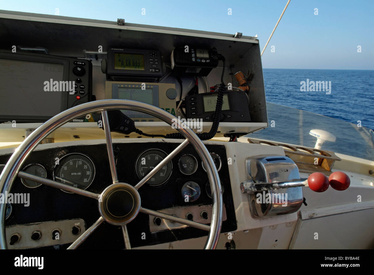 Boats steering wheel hi-res stock photography and images - Alamy