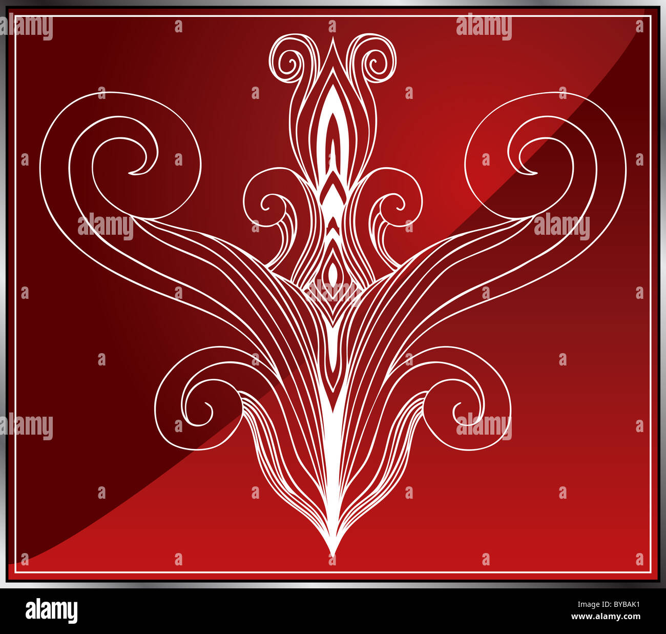 Fancy line art with red background Stock Photo - Alamy