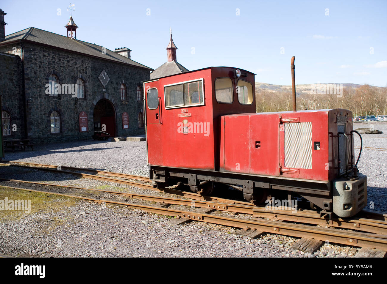 Old train outside the Welsh Slate Museum in Llanberis Stock Photo - Alamy