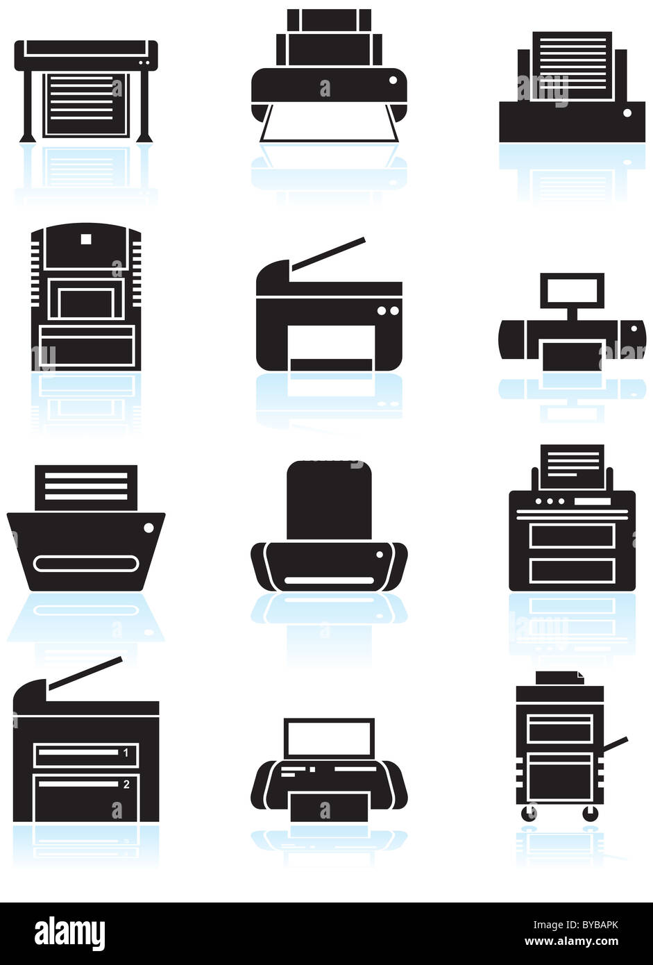 A set of printer icons Stock Photo - Alamy