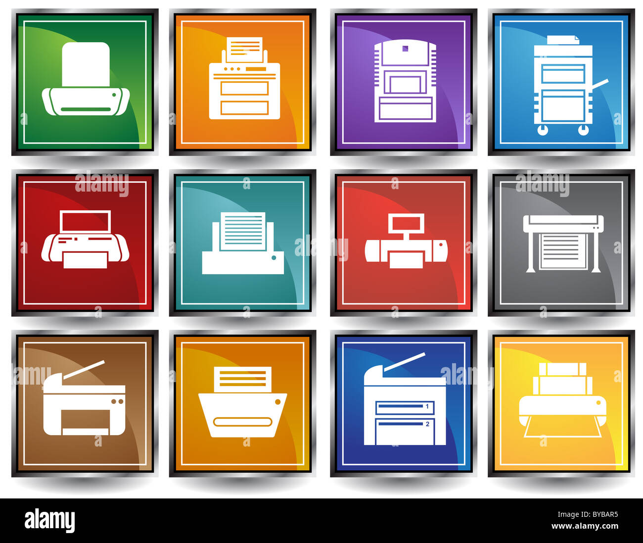 A set of printer icons Stock Photo - Alamy