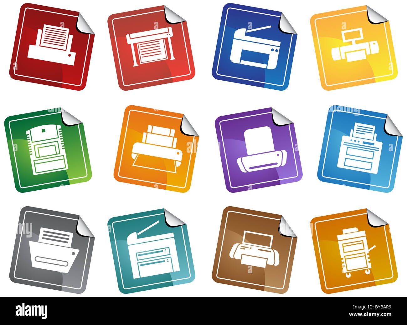 A set of printer icons Stock Photo - Alamy