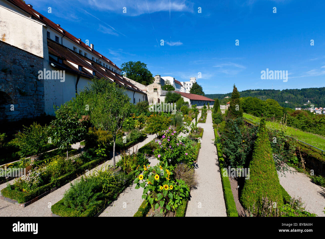 The Bastionsgarten garden, Willibaldsburg castle, Eichstaett ...