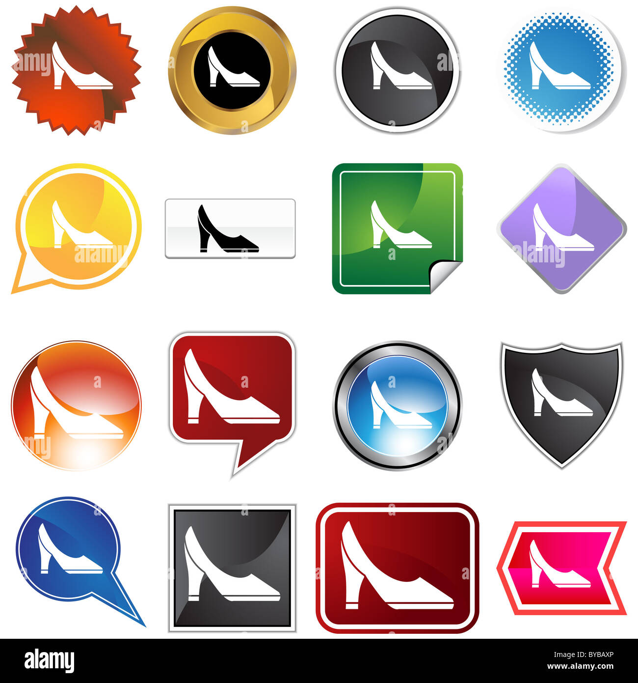 Pump shoe variety set isolated on a white background Stock Photo - Alamy