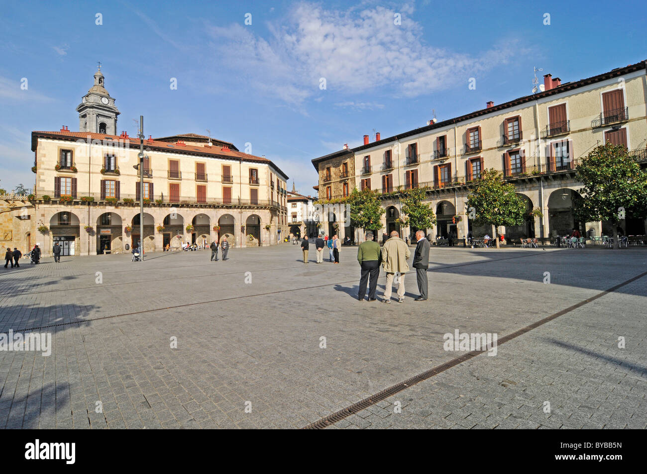 Plaza de los Fueros, square, Onati, Gipuzkoa province, Pais Vasco ...