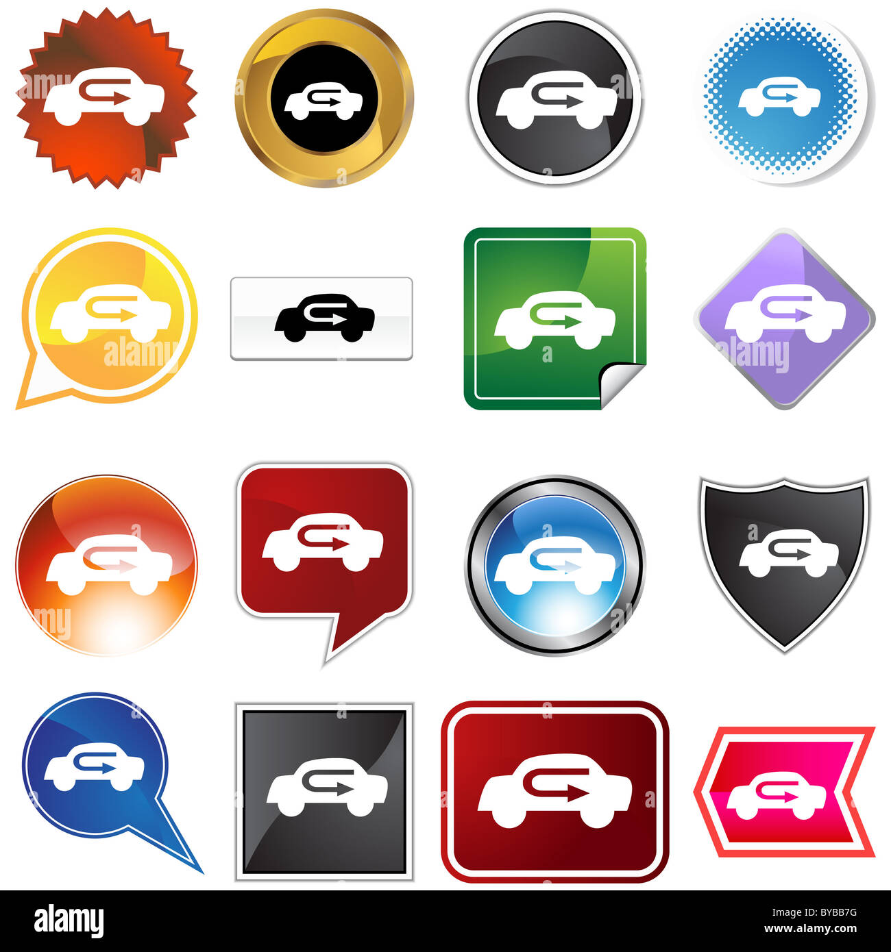 Air recirculation icon set isolated on a white background Stock Photo ...