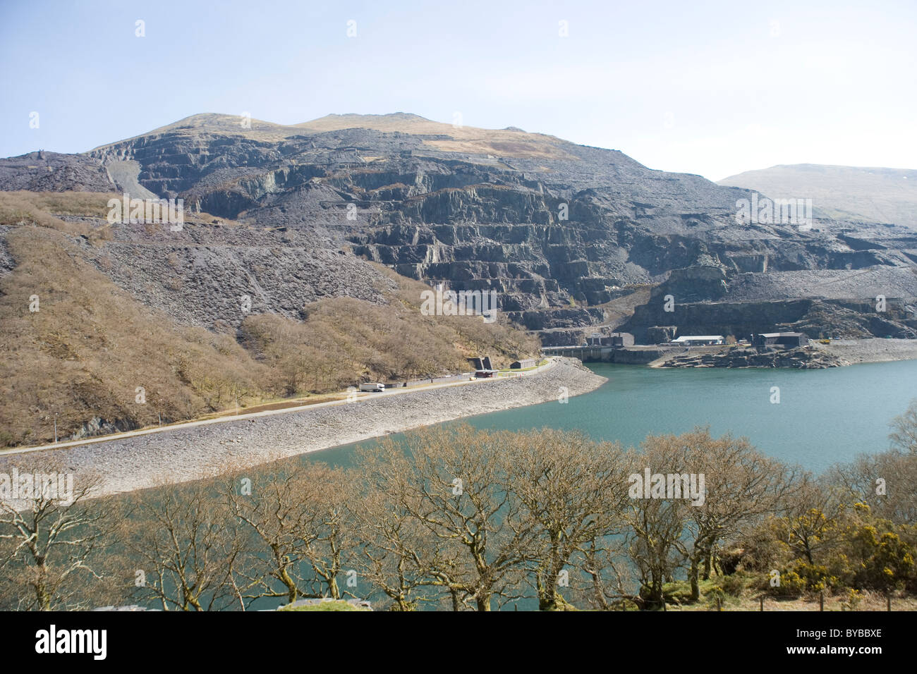 Dinorwig slate quarry from Dolbadarn Castle in Llanberis Stock Photo ...