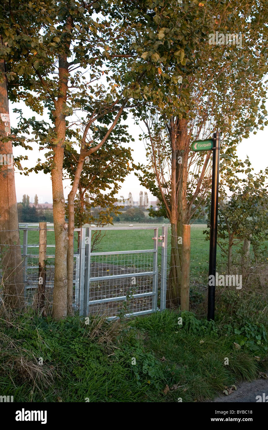 Gate to a public footpath across private land in England Stock Photo ...