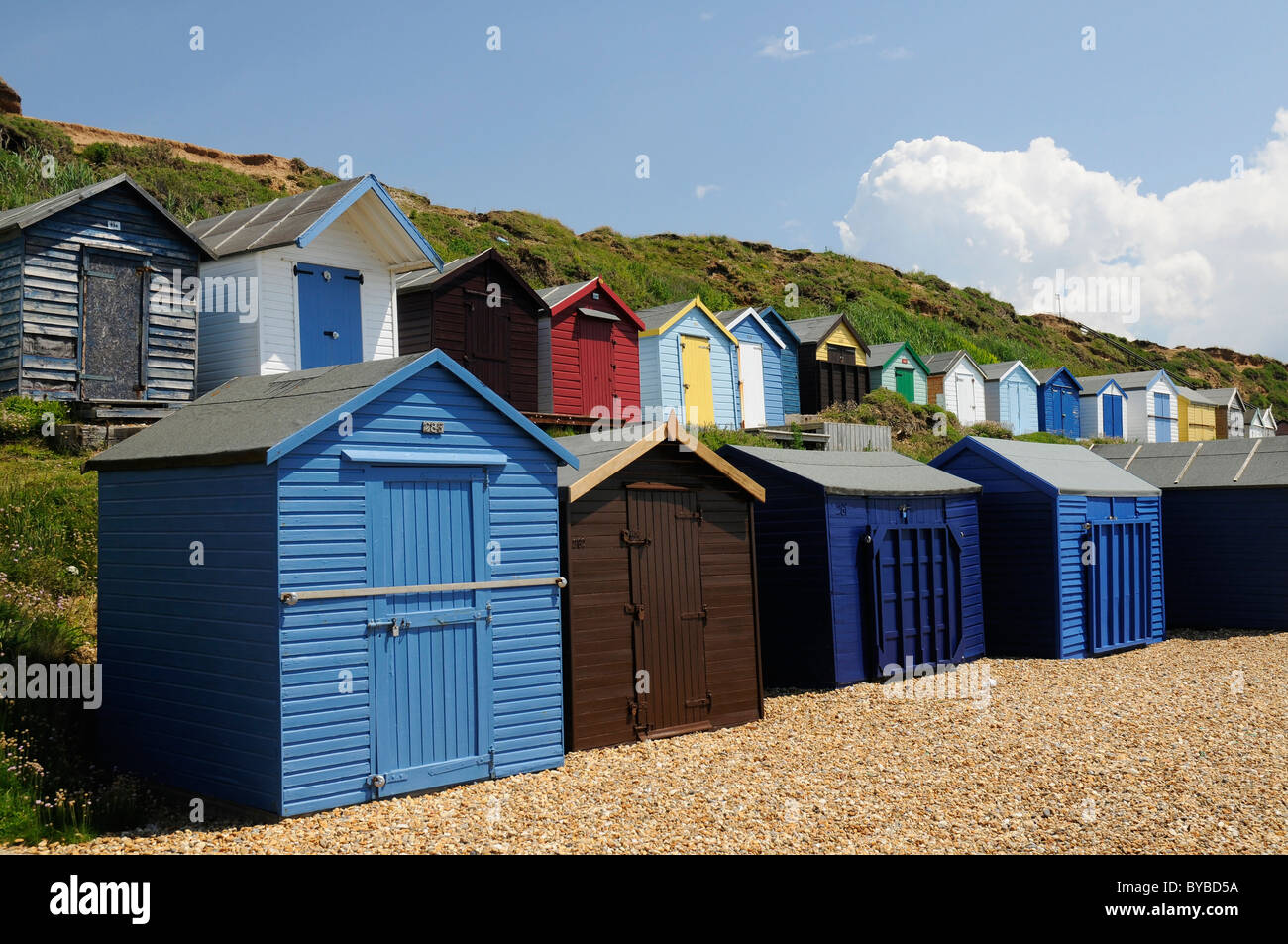 Beach huts in southengland coast UK england europe Stock Photo - Alamy