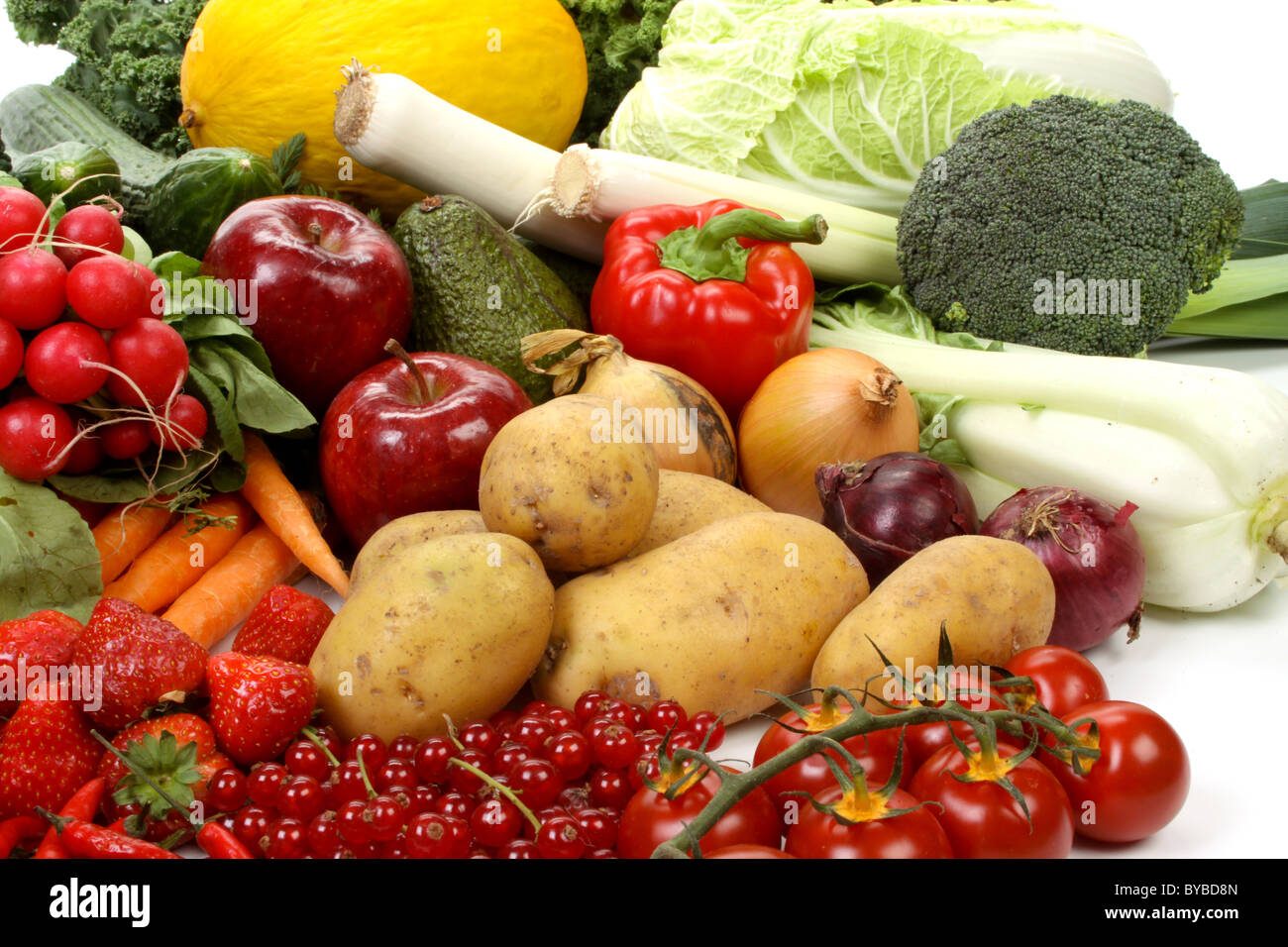 Composition of several fruits and vegetables Stock Photo - Alamy