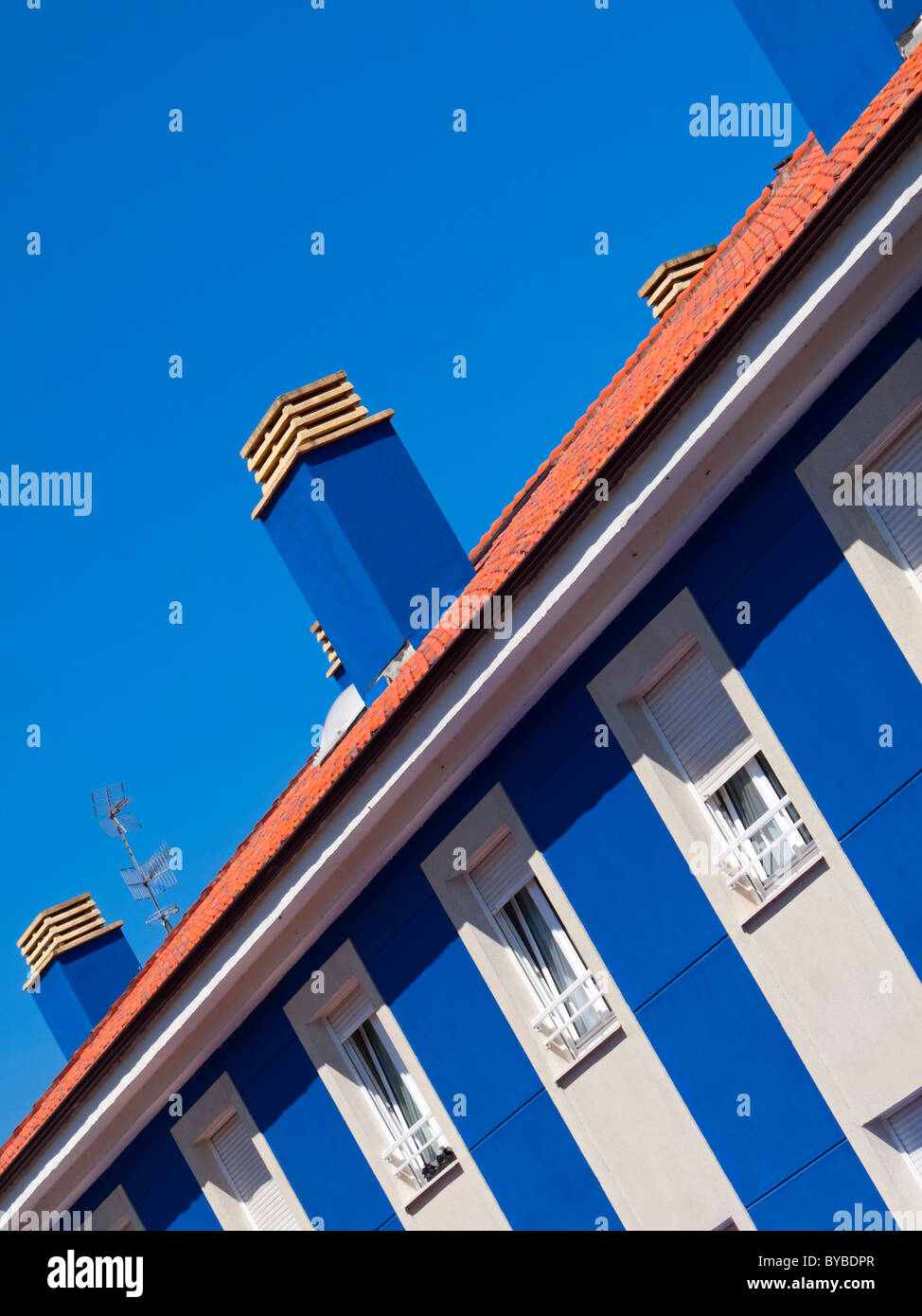Modern urban apartment housing block in northern Spain with flats and ...