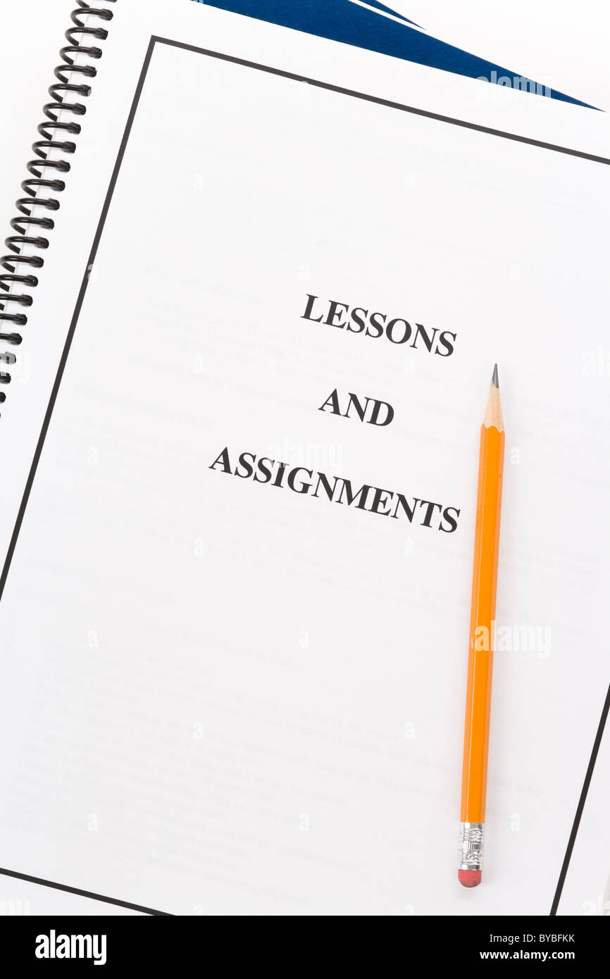 pencil and textbook close up Stock Photo - Alamy