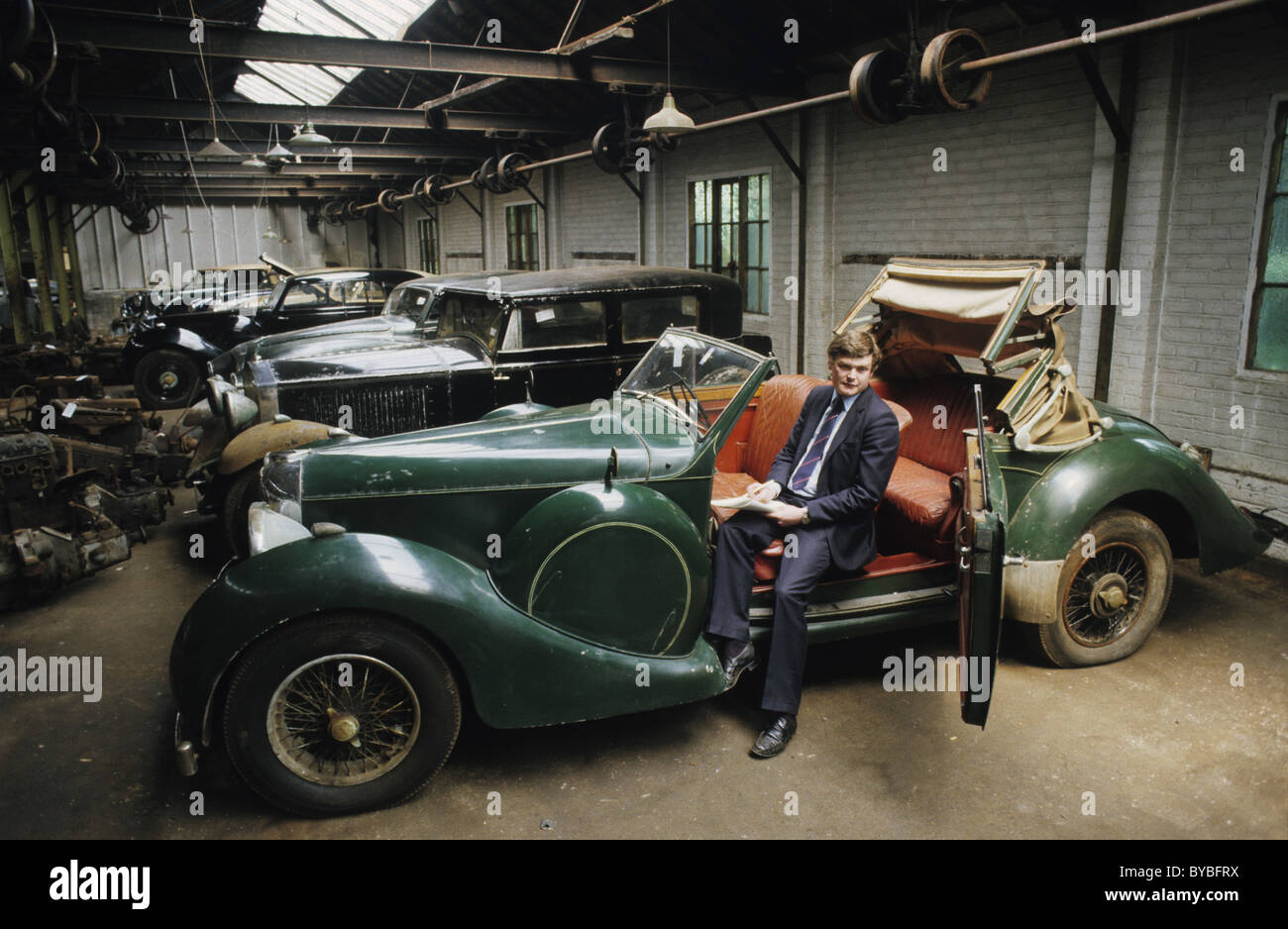 Auctioneer in Green Lagonda car Henry Ellard car collection auction ...