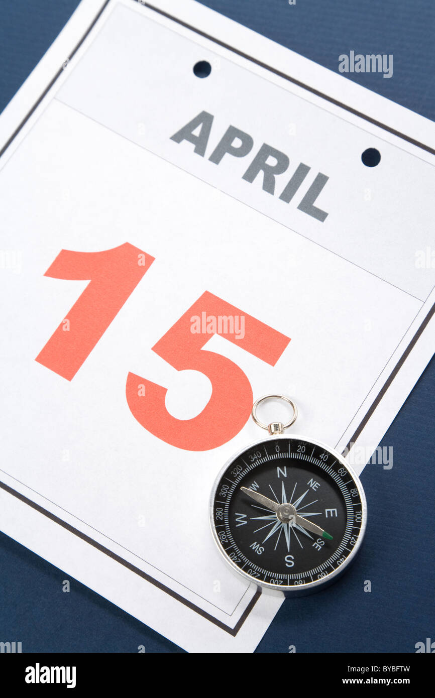 Tax Day, calendar date April 15 for background Stock Photo - Alamy