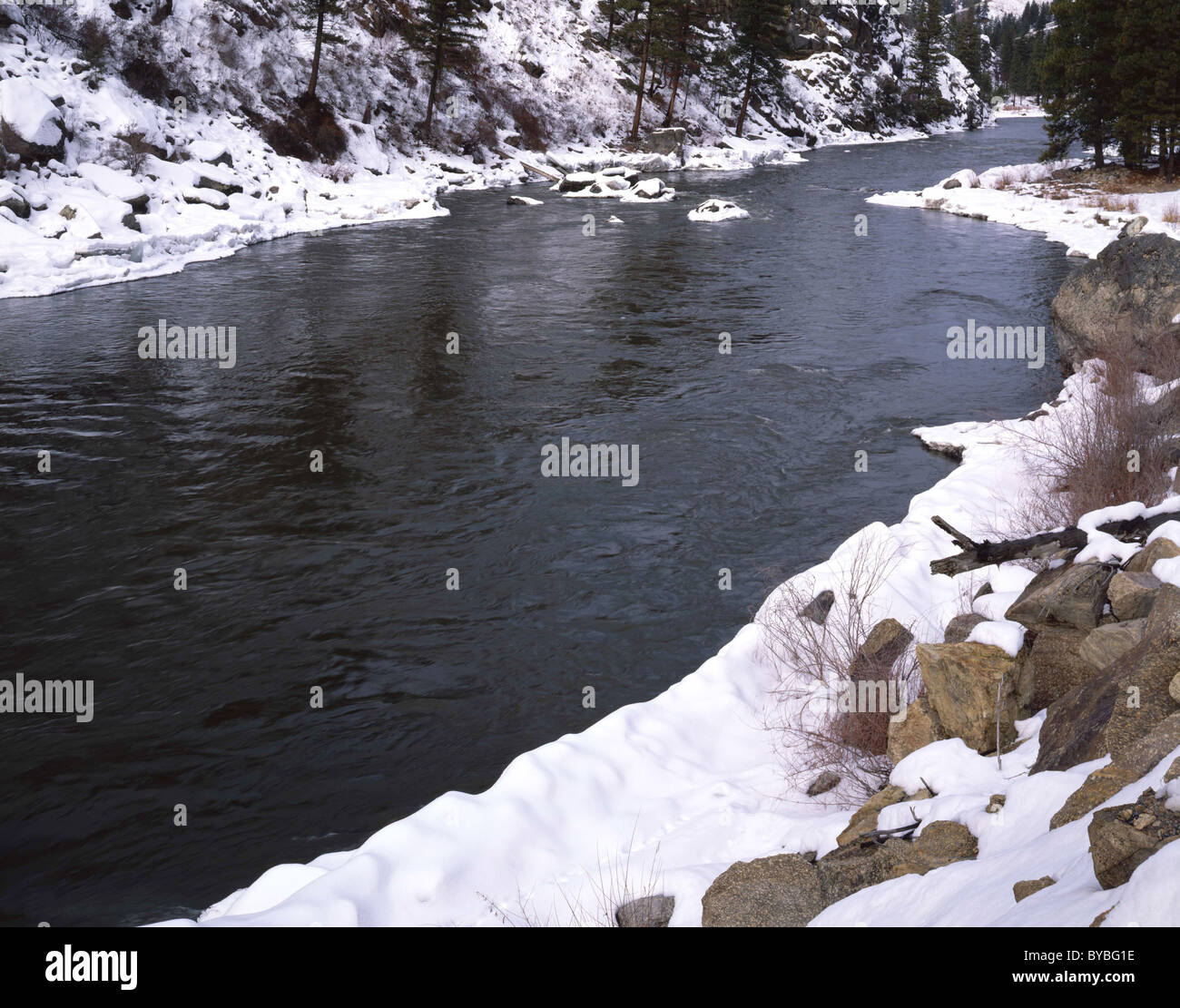 Rapids, Winter, Salmon River, Snow, Idaho Stock Photo - Alamy