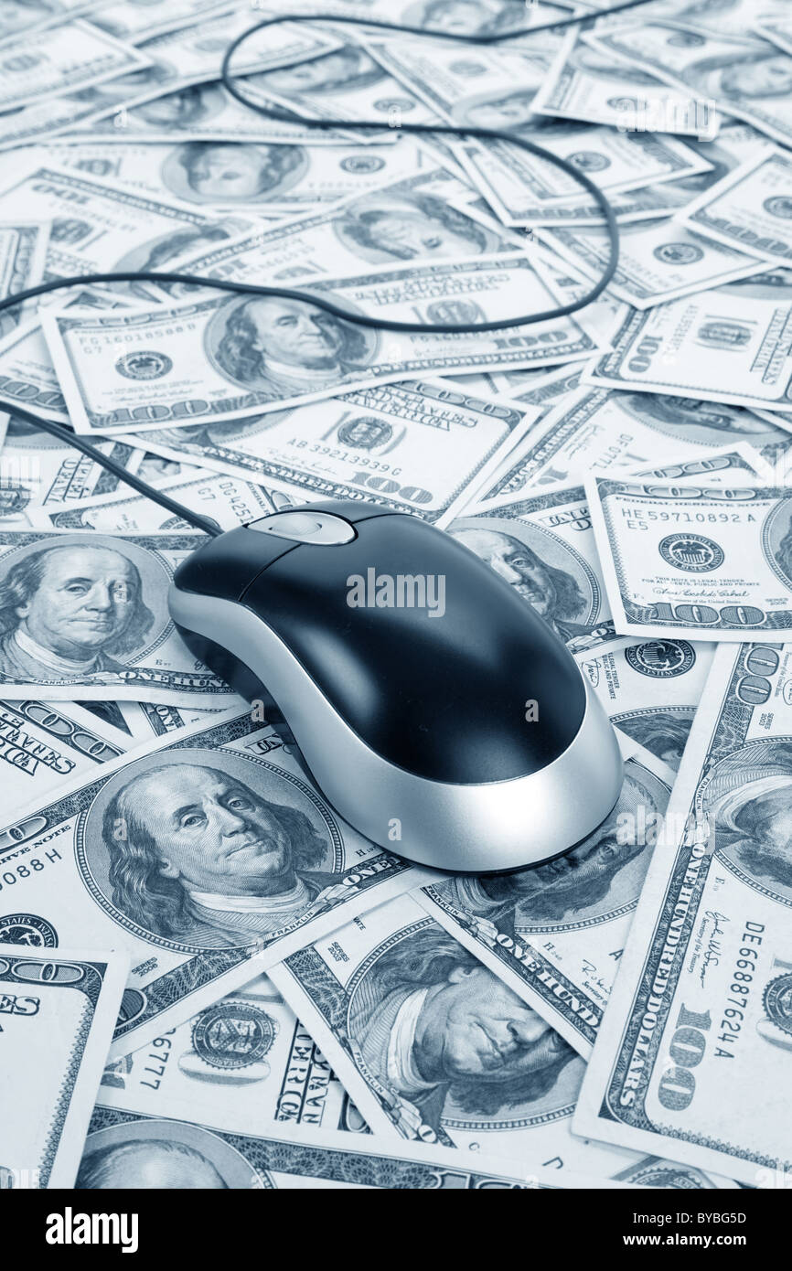 US Dollars and Computer Mouse for background Stock Photo - Alamy