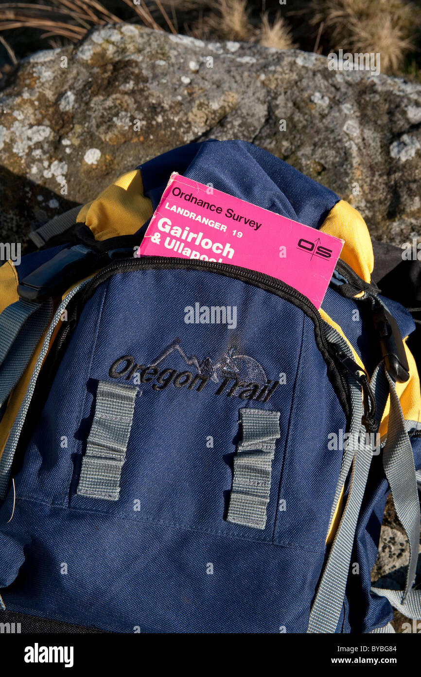 Gairloch & Ullapool Ordnance Survey Map in Backpack Zipped pocket Stock ...