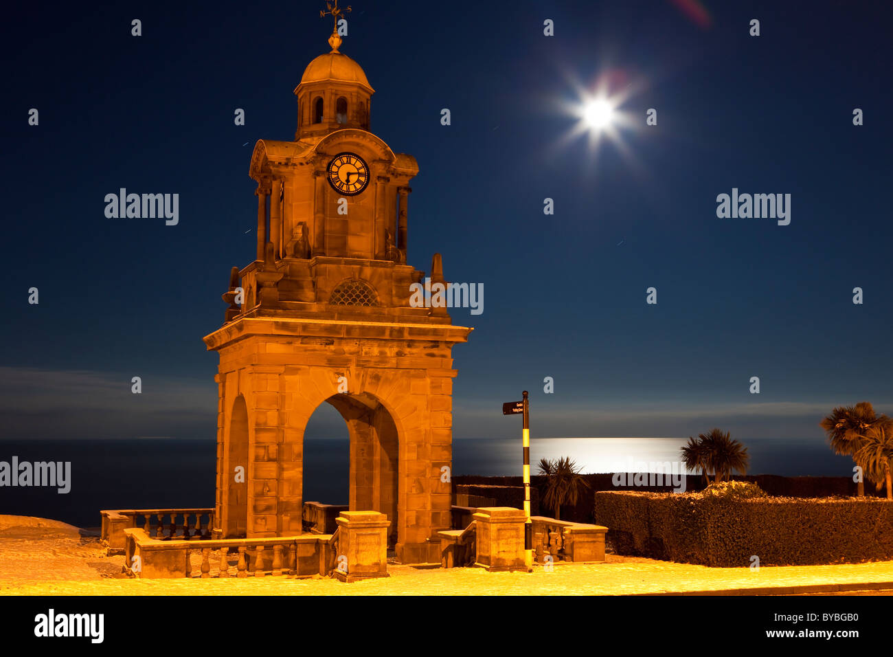 Scarborough Clock Tower at night Stock Photo - Alamy