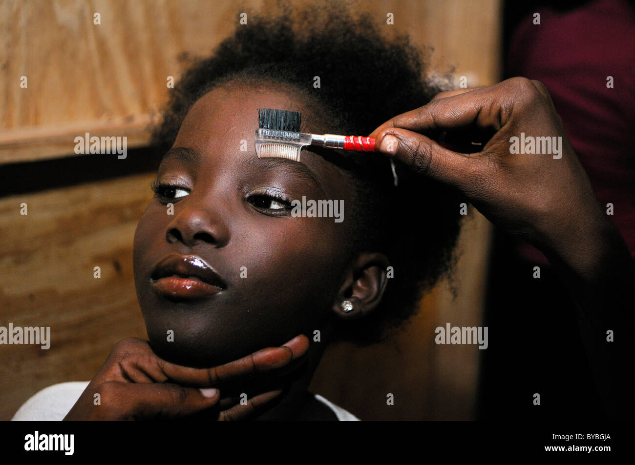 Girls made up before a performance, Petion Ville district, Port-au ...