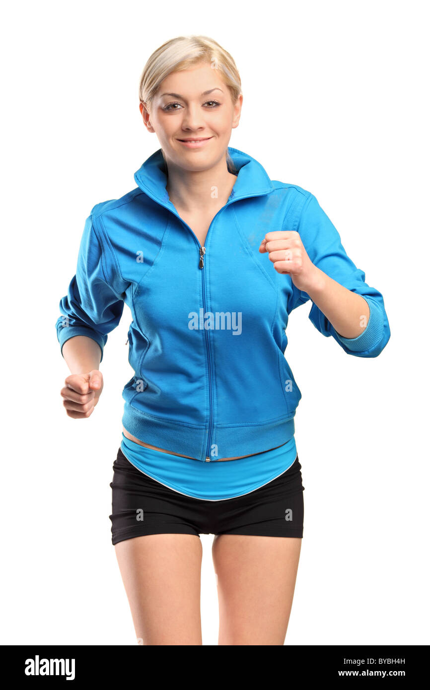 A female runner running Stock Photo - Alamy