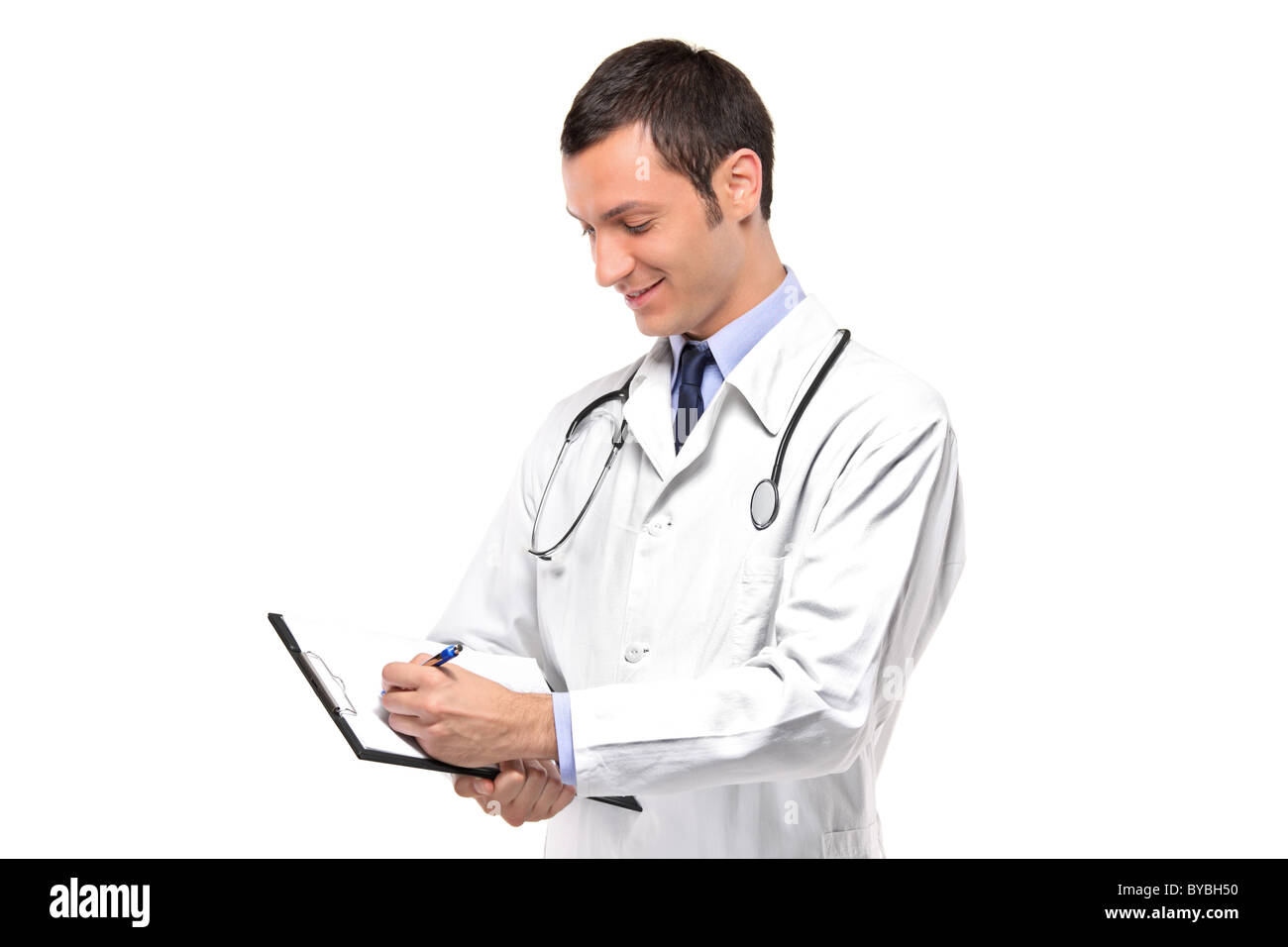 A medical doctor writing down Stock Photo - Alamy