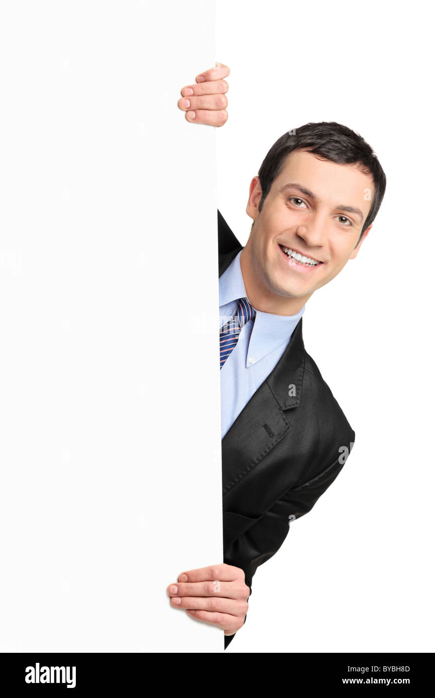 Happy businessman paper work Cut Out Stock Images & Pictures - Alamy